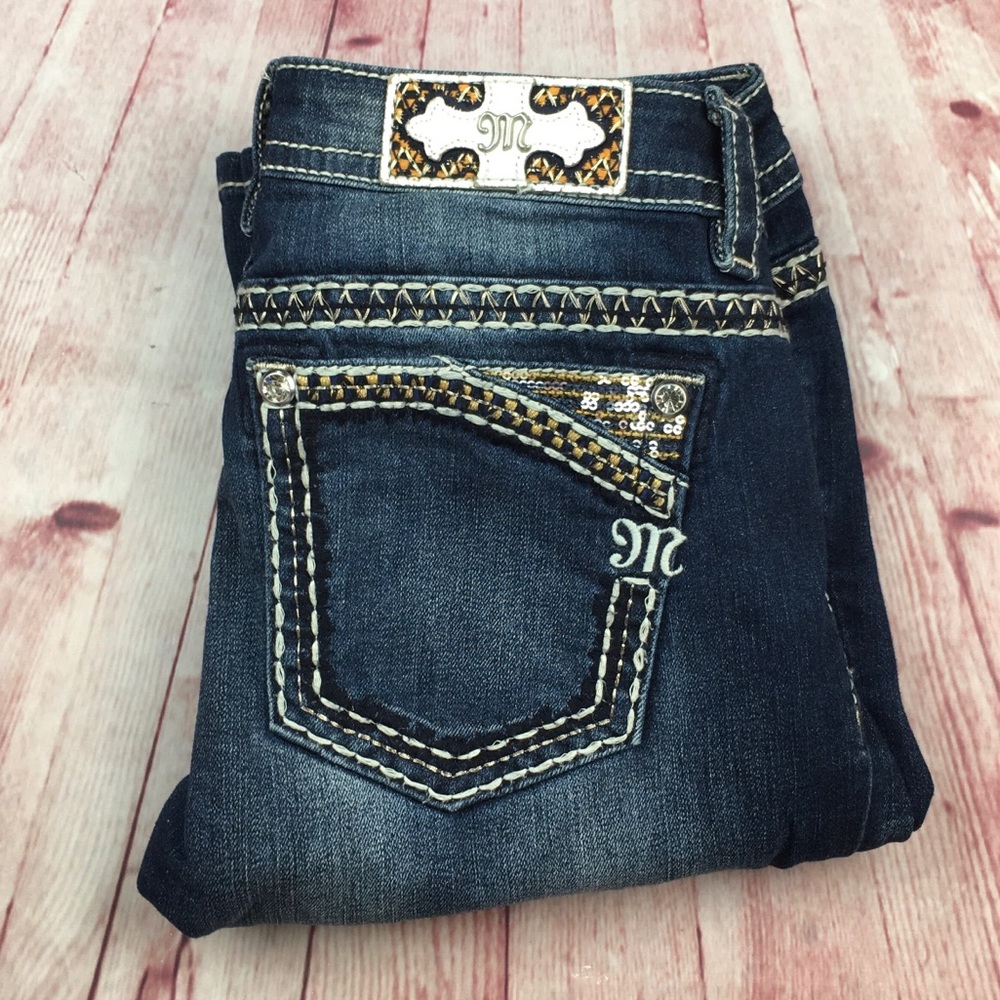 Miss Me Signature Straight Denim Jean Size 28x33” - Gem